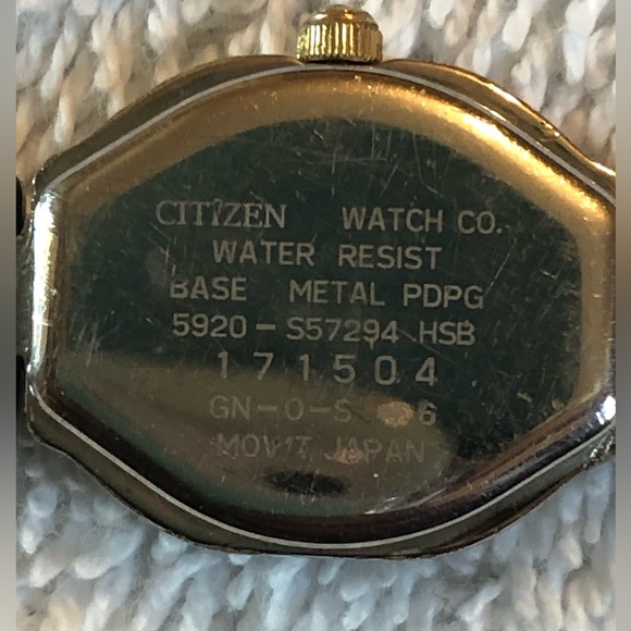 Citizen | Accessories | Citizen Watch Women Gold Plated Rectangle ...